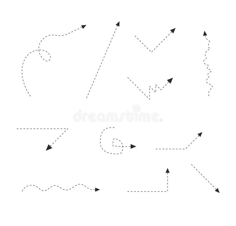 Dotted arrows set vector stock vector. Illustration of person - 121036890
