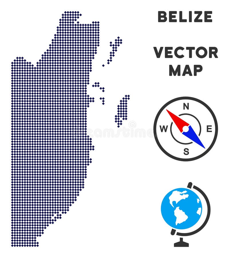 Dotted Belize Map stock vector. Illustration of pattern - 122646031