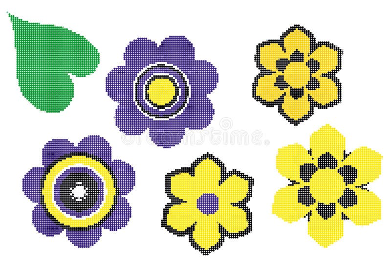 Dotted bloom icons stock illustration. Illustration of holiday - 26428245