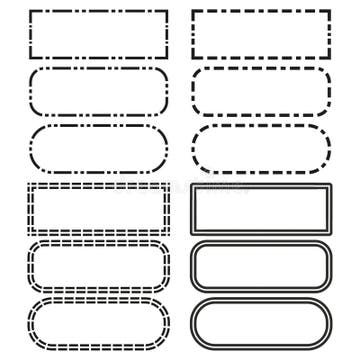 Dotted Border Frames. Dashed Rectangle Shapes. Outline Design Elements ...