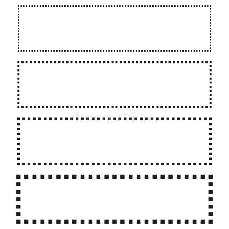 Dotted Border Frames. Geometric Rectangular Shapes. Minimalist Black ...