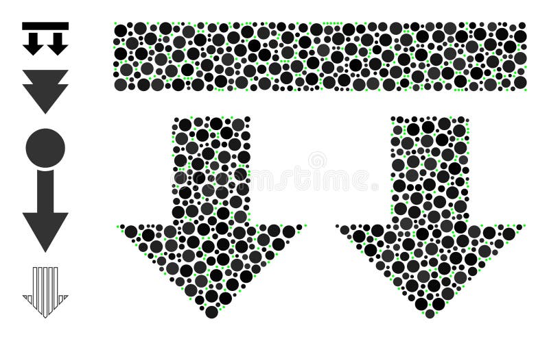 Dotted Bring Down Mosaic of Circles with Similar Icons Stock Vector ...