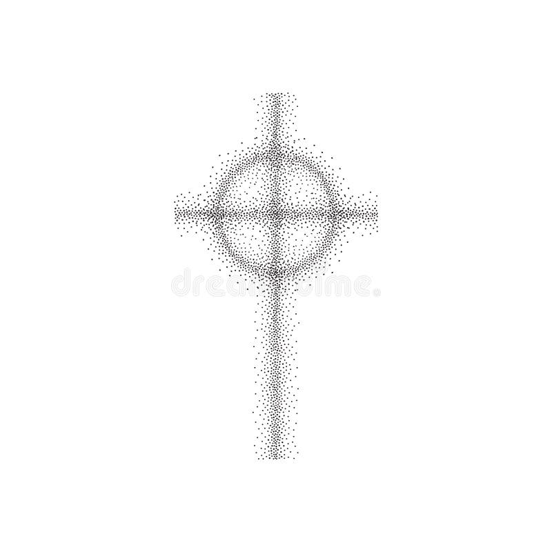 Dotted Christian Cross. Stock Vector Illustration Isolated on White ...