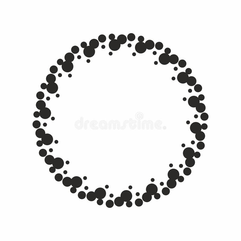 Dotted Circle Design Element Monochrome Sign Symbol Illustration Round ...
