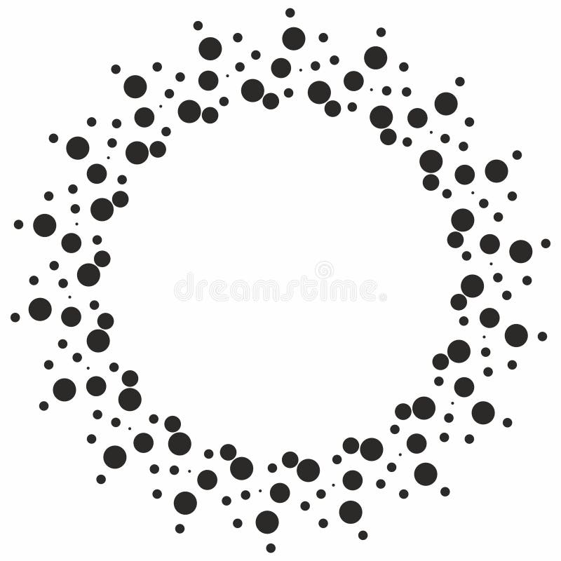 Dotted Circle Design Element Monochrome Sign Symbol Illustration Round ...