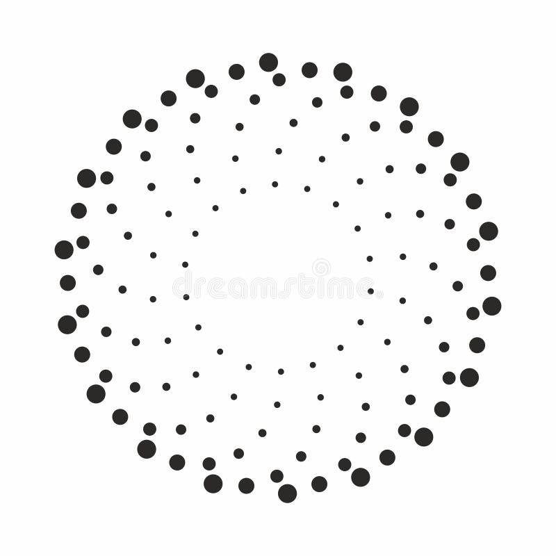 Dotted Circle Design Element Monochrome Sign Symbol Illustration Round ...