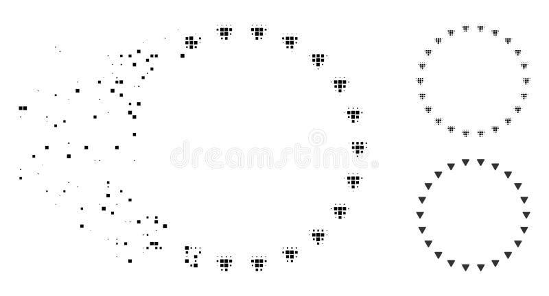 Dissolving Pixelated Halftone Dotted Circle Icon Stock Vector ...