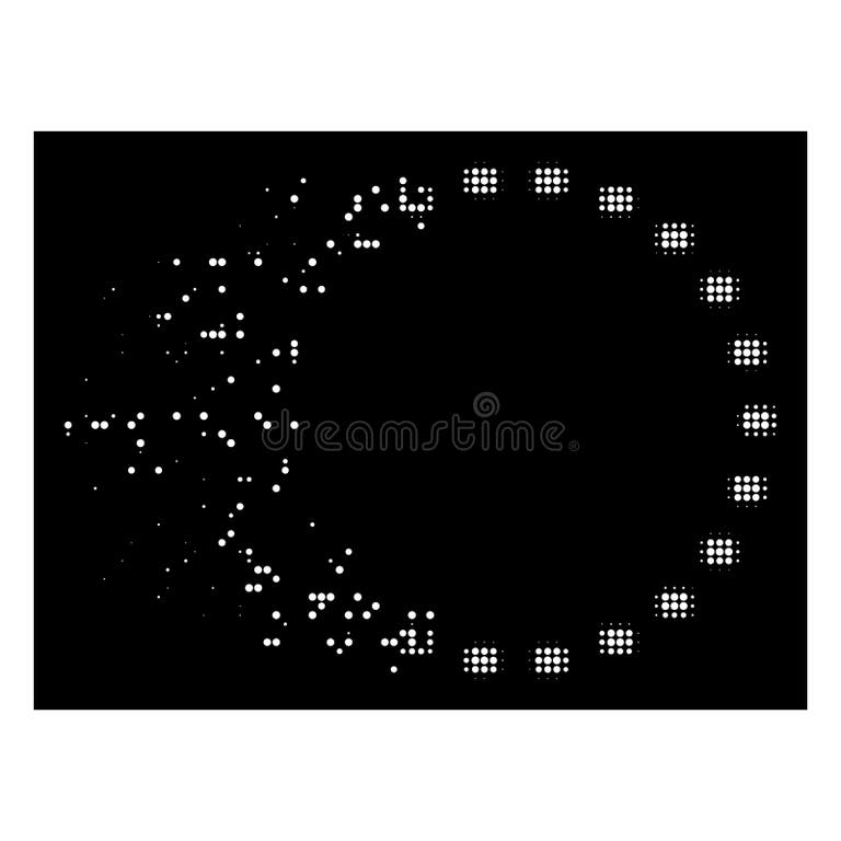 White Damaged Dotted Halftone Dotted Circle Icon Stock Vector ...