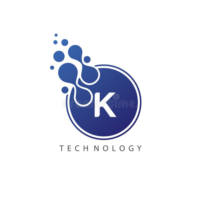 Dotted Circle Mark Technology K Letter Logo Stock Illustration ...