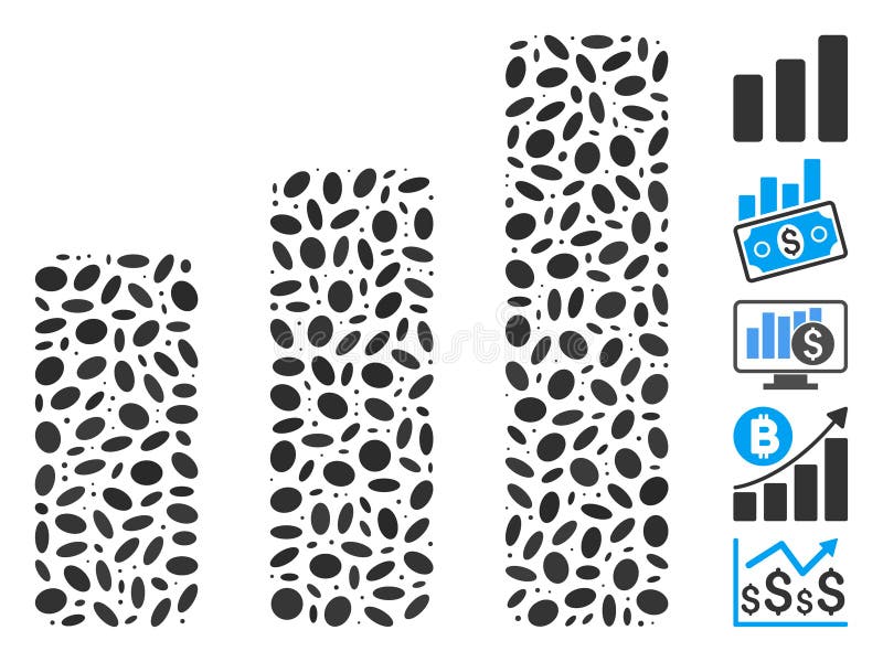 Dotted Collage Bar Chart Increase Stock Illustration - Illustration of ...