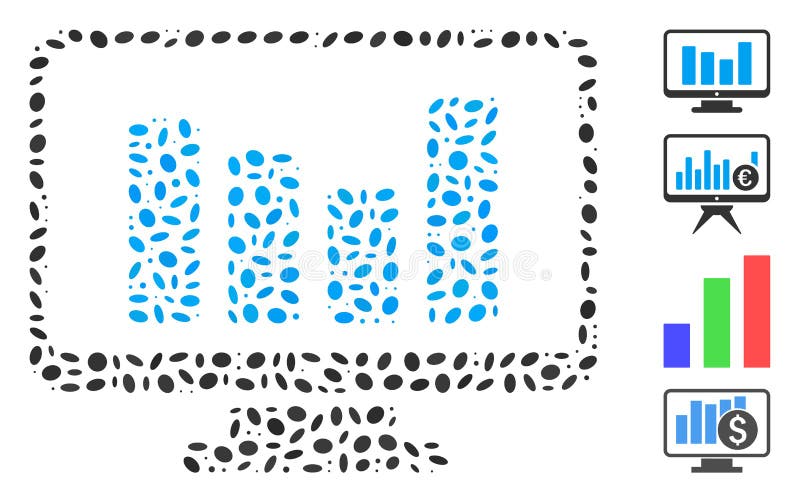 Dotted Collage Bar Chart Monitoring Stock Illustration - Illustration ...