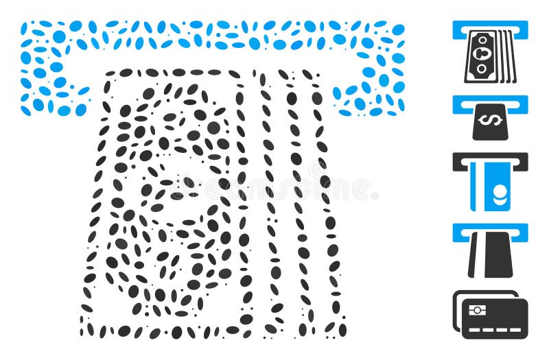 Dotted Collage Cashpoint Terminal Stock Illustration - Illustration of ...