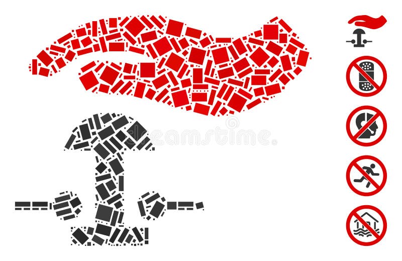 Dotted Collage Emergency Stop Stock Illustration - Illustration of ...