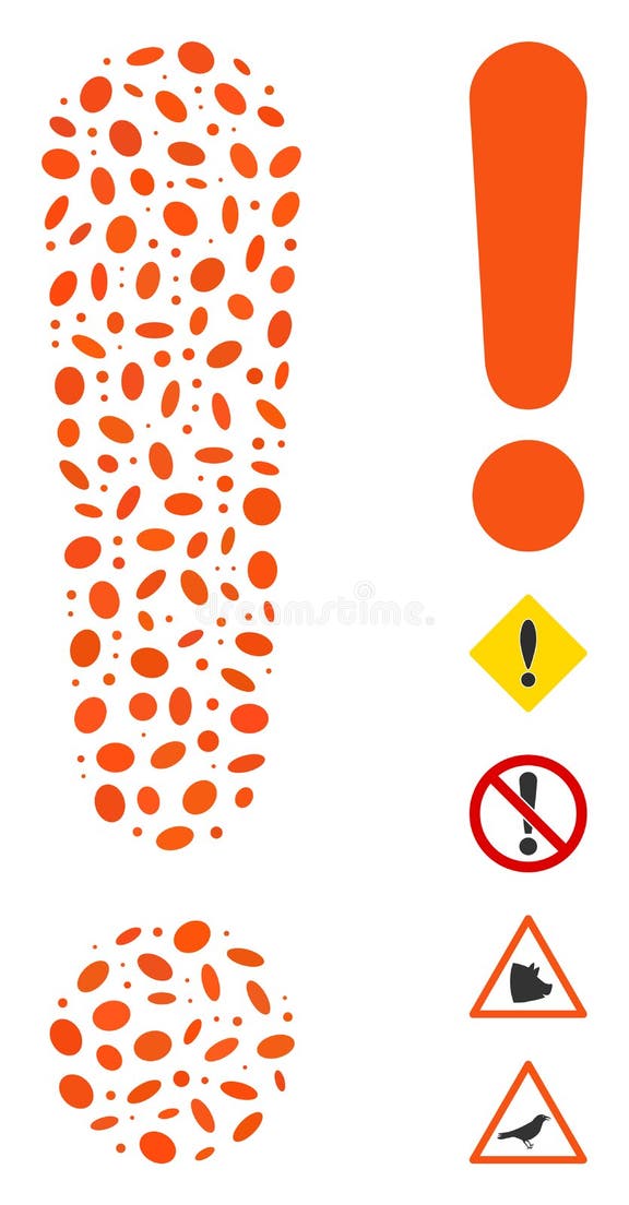 Dotted Collage Exclamation Sign Stock Illustration - Illustration of ...