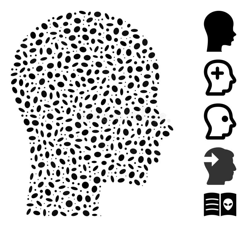 Dotted Collage Head stock illustration. Illustration of face - 174525118