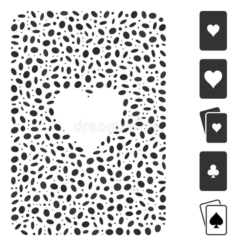Dotted Collage Hearts Playing Card Stock Illustration - Illustration of ...