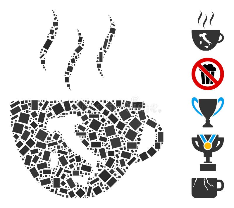 Dotted Collage Italian Coffee Cup Stock Illustration - Illustration of ...