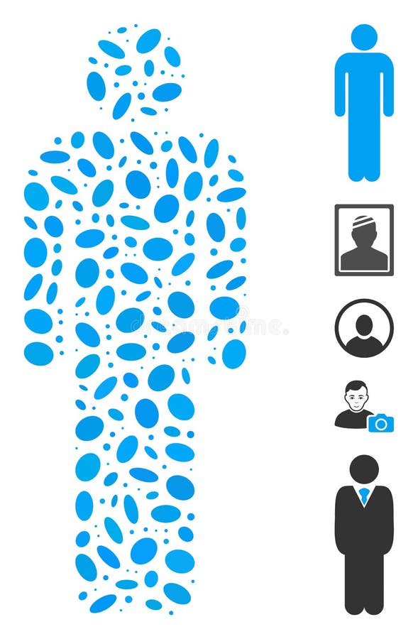 Dotted Collage Man stock illustration. Illustration of design - 185749836