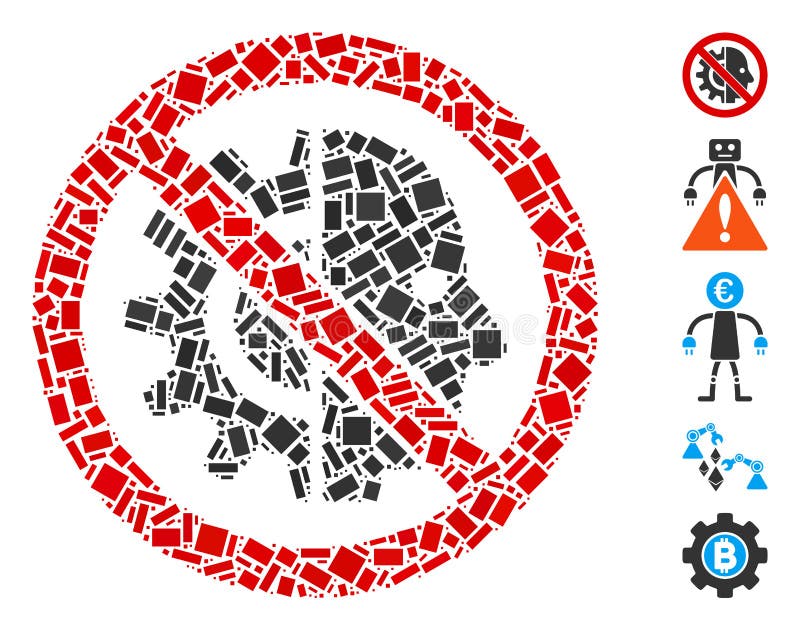 Dotted Collage No Cyborgs stock illustration. Illustration of concept ...