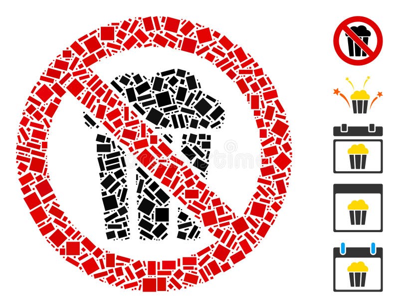 Dotted Collage No Popcorn Bucket Stock Illustration - Illustration of ...