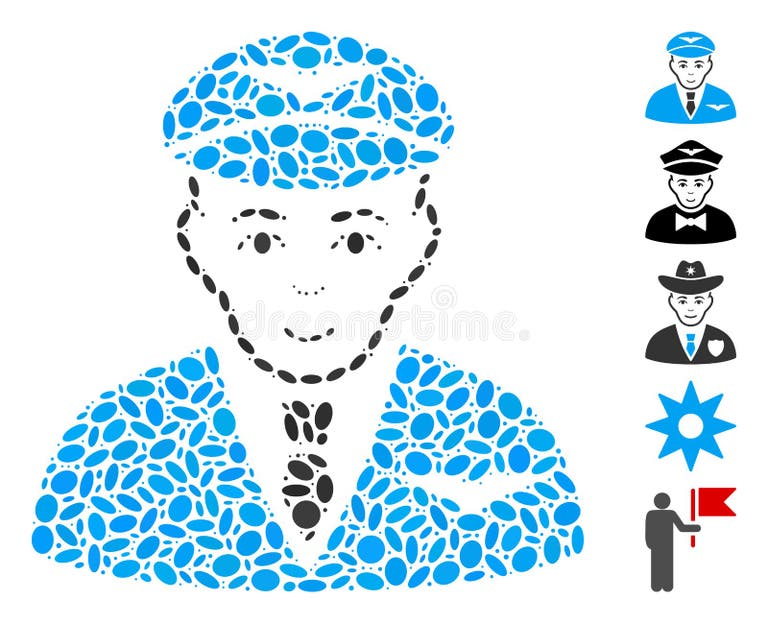 Dotted Collage Pilot stock illustration. Illustration of leader - 174943008