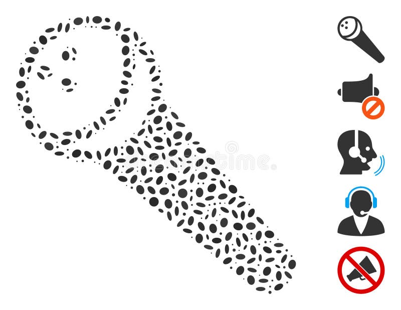 Dotted Collage Recording Microphone Stock Illustration - Illustration ...