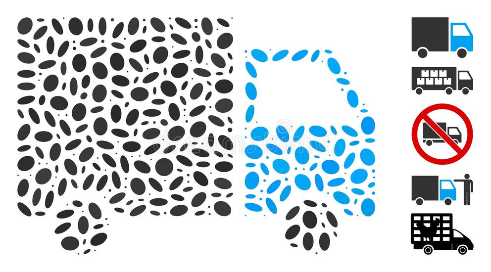 Dotted Collage Shipment Van Stock Illustration - Illustration of ...