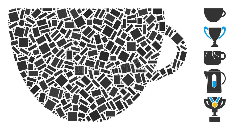 Dotted Collage Tea Cup stock illustration. Illustration of scattered ...