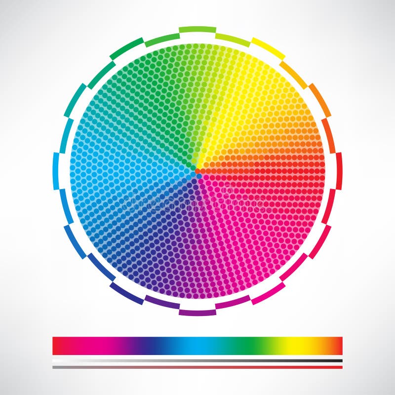 Dotted Color Chart Circle Vector Stock Vector - Illustration of cyan ...