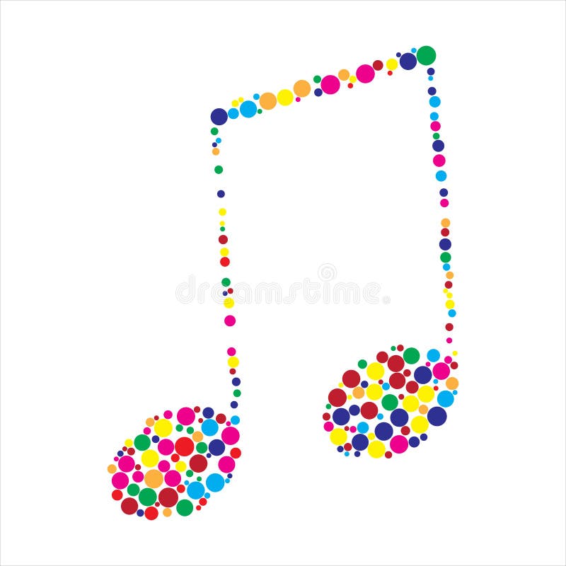 Dotted colorful music note stock vector. Illustration of icon - 43932691