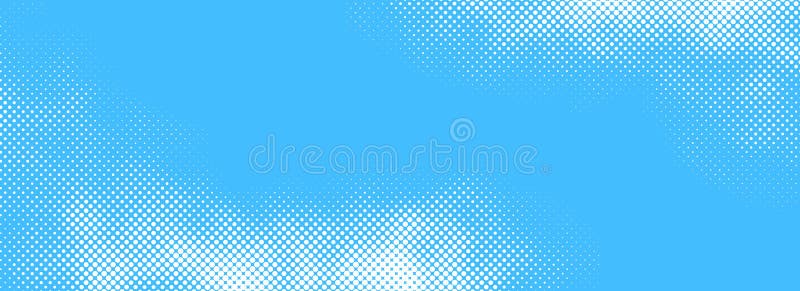 Dotted Comic Cloud Background. Halftone Clouds in Bright Blue Sky Stock ...