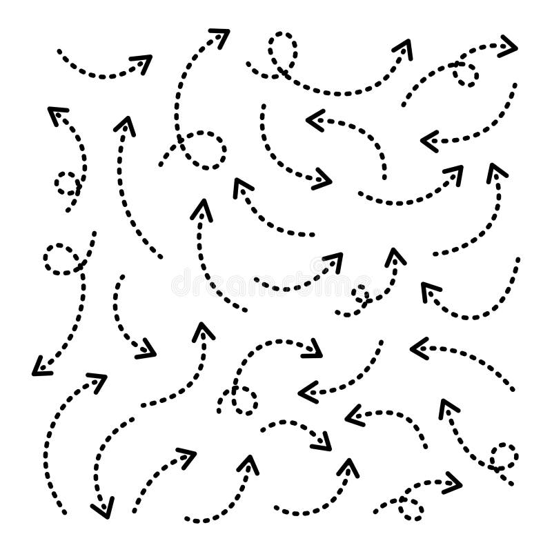 Ink Curved Arrows Collection. Vector Hand Drawn Sketch Arrows Pointing ... Ink Curved Arrows Collection. Vector Hand Drawn Sketch Arrows Pointing ...