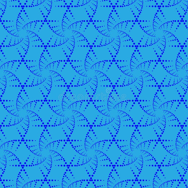 Dotted David Stars Abstract Pattern on Blue Background Stock ...