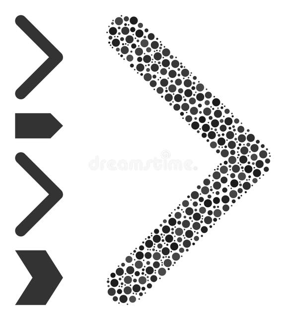 Dotted Direction Right Collage of Rounded Dots and Other Icons Stock ...