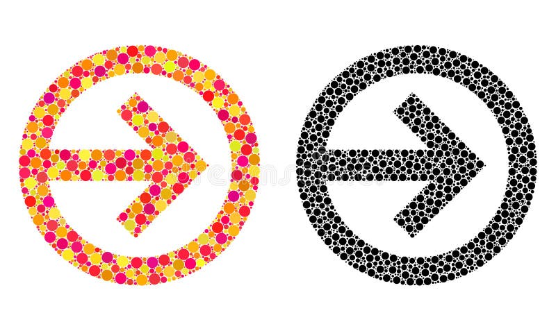 Dotted Direction Right Mosaic Icons Stock Vector - Illustration of ...