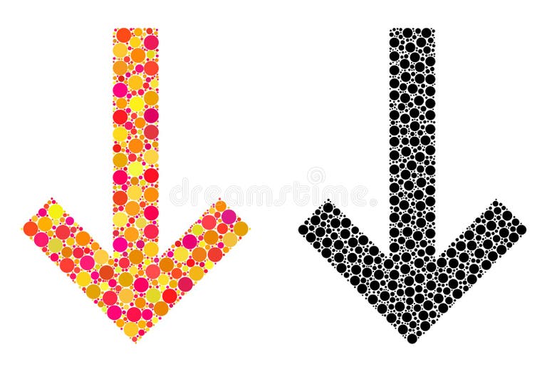 Dotted Down Arrow Mosaic Icons Stock Vector - Illustration of color ...