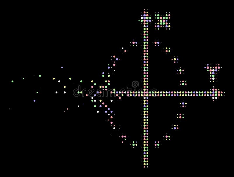 Soft Dissolved Pixel Halftone Dotted Ellipse Plot Icon Stock Vector ...