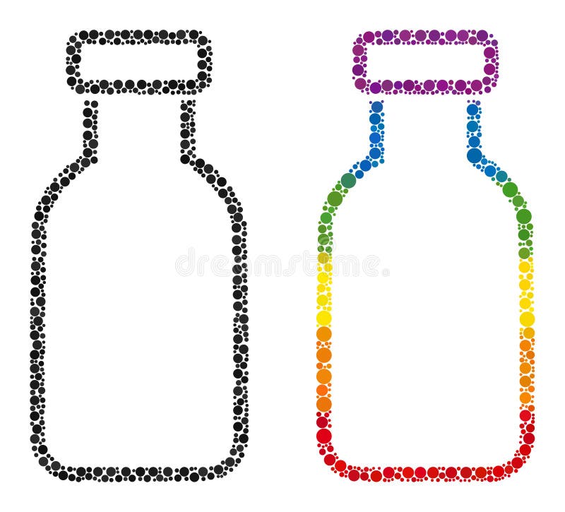 Dotted Empty Vial Composition Icon of Rainbow Circles Stock Vector ...