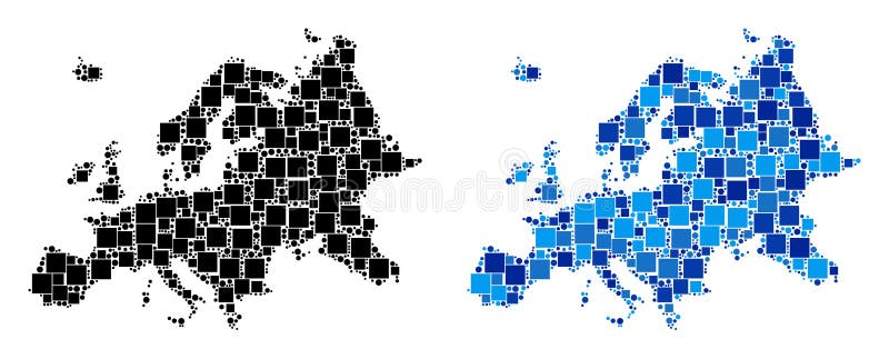 Dot Europe Map with Blue Variant Stock Vector - Illustration of round ...