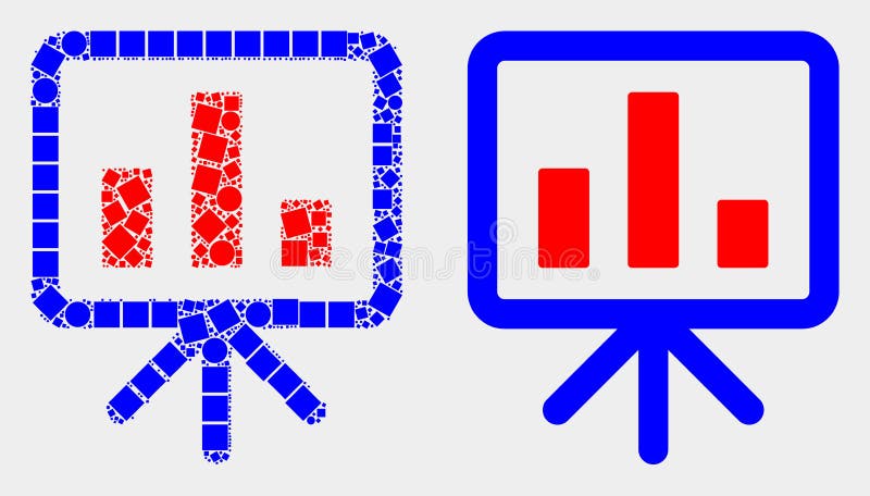 Pixelated and Flat Vector Bar Chart Presentation Icon Stock Vector ...