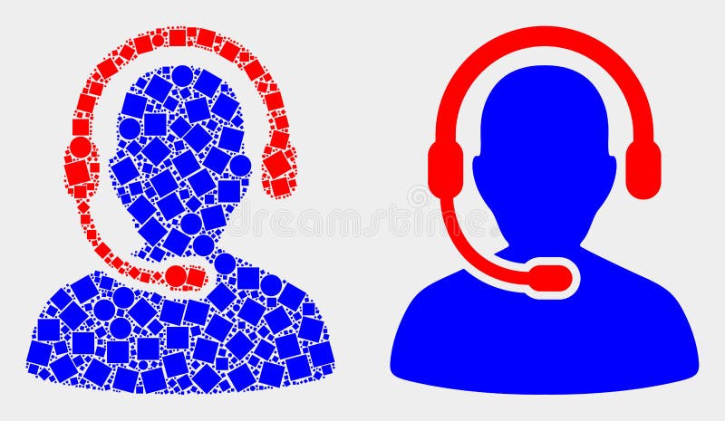 Dot and Flat Vector Call Center Operator Icon Stock Vector ...