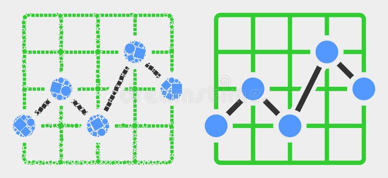 Dot and Flat Vector Chart Grid Icon Stock Vector - Illustration of ...