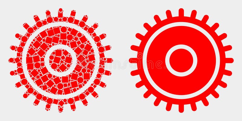 Pixelated and Flat Vector Cog Icon Stock Vector - Illustration of ...