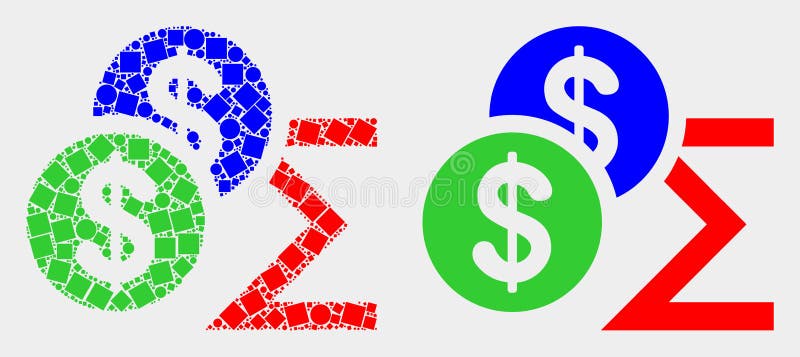Pixelated and Flat Vector Dollar Sum Icon Stock Vector - Illustration ...