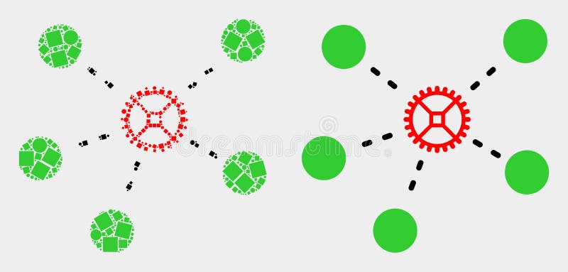 Dotted and Flat Vector Gear Links Icon Stock Vector - Illustration of ...
