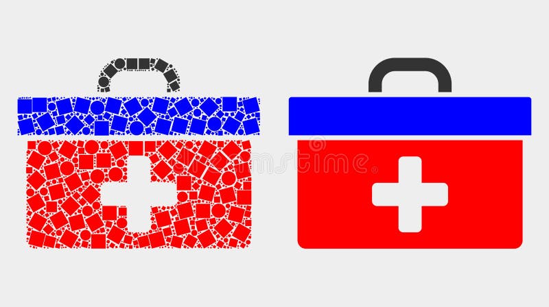 Pixelated and Flat Vector Medical Case Icon Stock Vector - Illustration ...