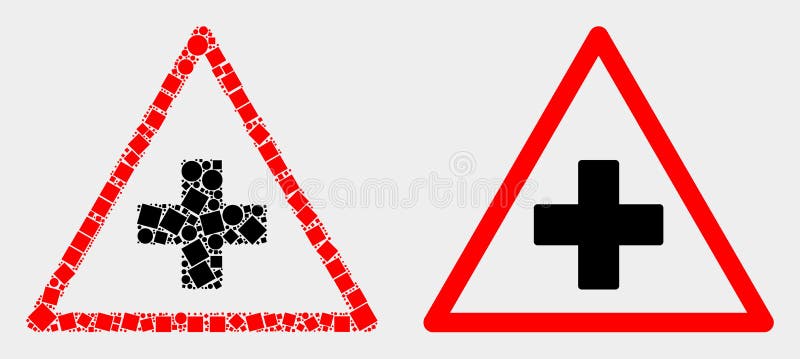 Dotted and Flat Vector Medical Warning Triangle Icon Stock Vector ...