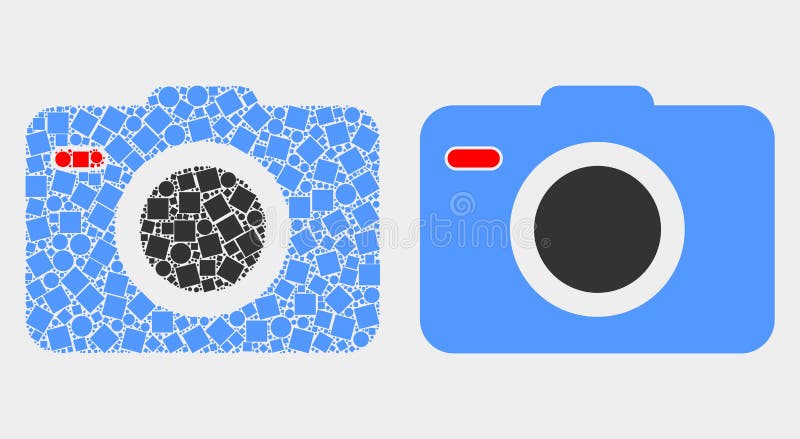Pixelated and Flat Vector Photo Camera Icon Stock Vector - Illustration ...