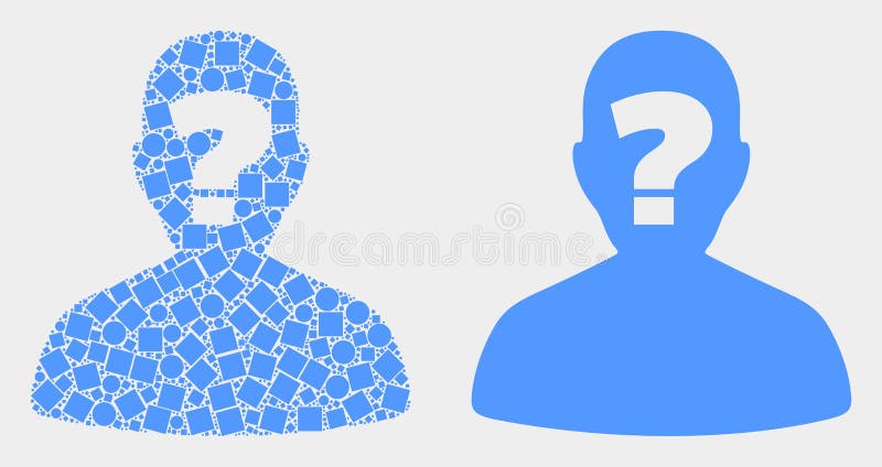 Dotted and Flat Vector Unknown Person Icon Stock Vector - Illustration ...