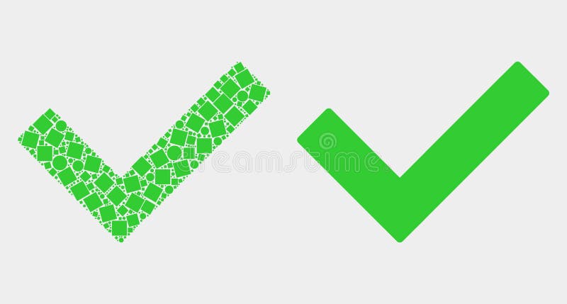 Dot and Flat Vector Validated Tick Icon Stock Vector - Illustration of ...